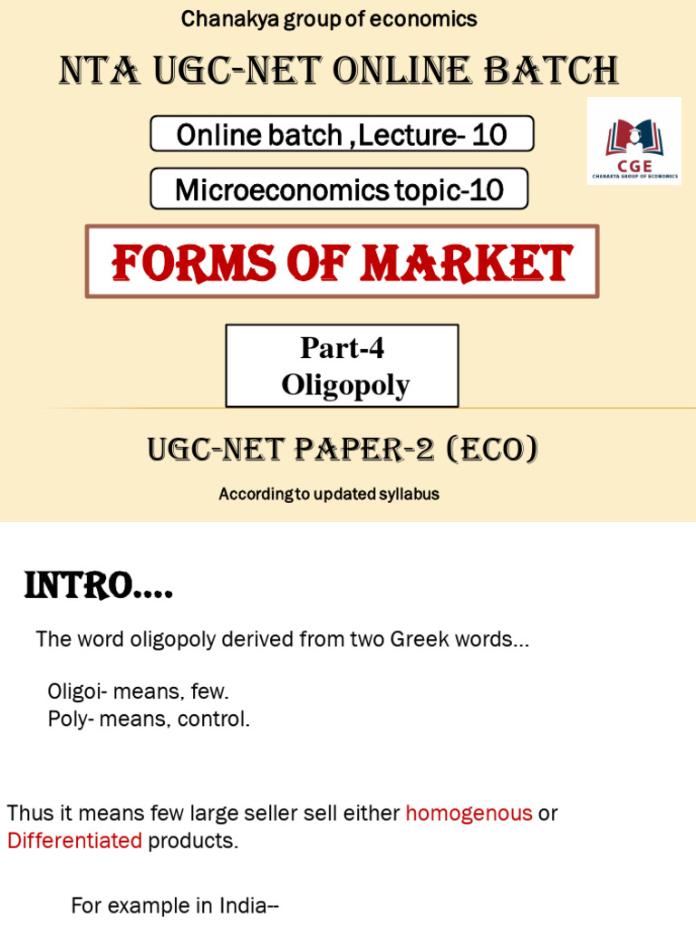 Micro 10 Oligopoly. 1 | PDF | Oligopoly | Monopoly Micro 10 Oligopoly. 1 | PDF | Oligopoly | Monopoly
