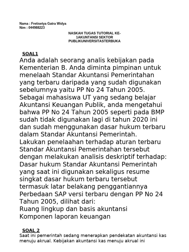 Tugas 1 Akuntansi | PDF