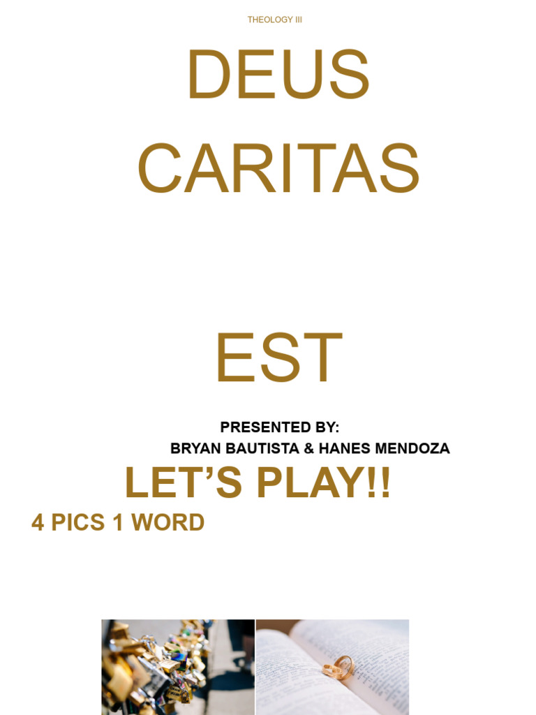 Bautista & Mendoza - Deus Caritas Est | PDF | Christian Belief And Doctrine | Religious Belief ...