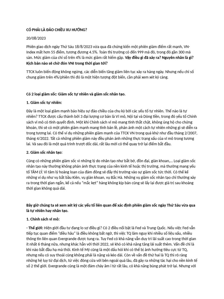 CÓ PHẢI LÀ ĐẢO CHIỀU XU HƯỚNG A DIEP | PDF