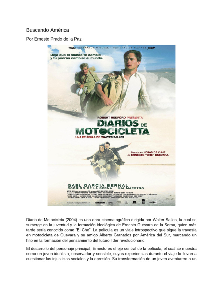 Buscando América, Reseña A Diario de Motocicleta | PDF | Che Guevara