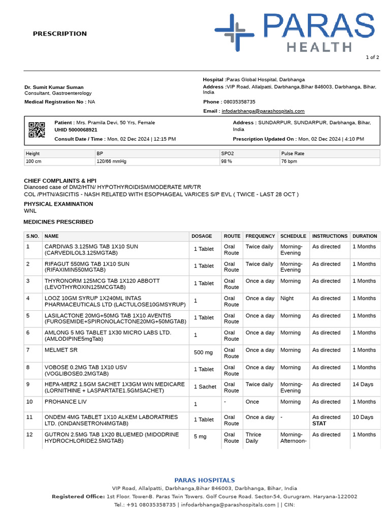 Prescription Update | PDF | Clinical Medicine | Health Care