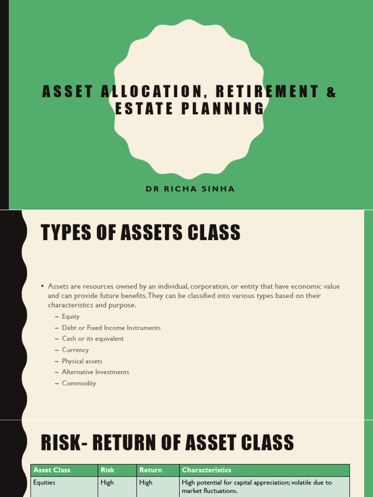 Unit 2 - Asset Allocation & Retirement Planning | PDF | Asset ...