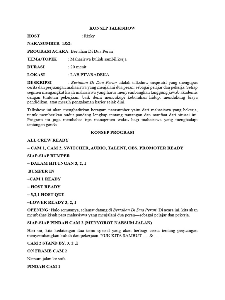 KONSEP TALKSHOW | PDF