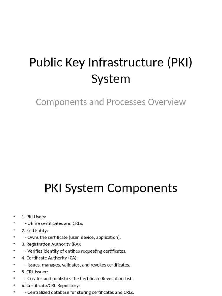 PKI System Presentation | PDF