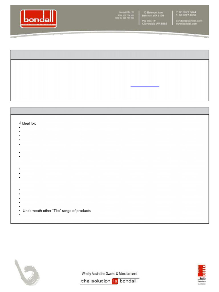 Aquatite-Datasheets | PDF | Water | Building Materials
