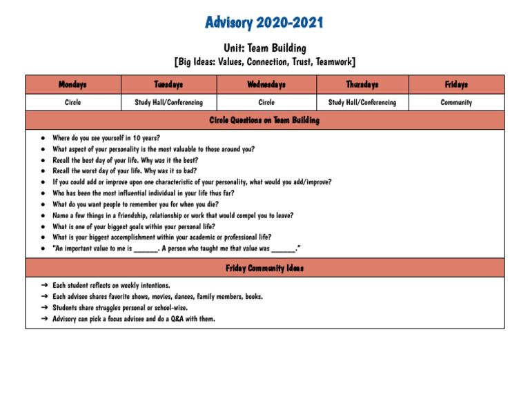 Team Building & Reflection Guide | PDF