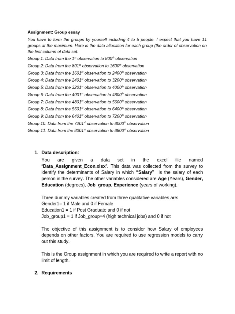 Econometrics-Assignment ECON ESOM64 | PDF | Statistics | Dependent And ...