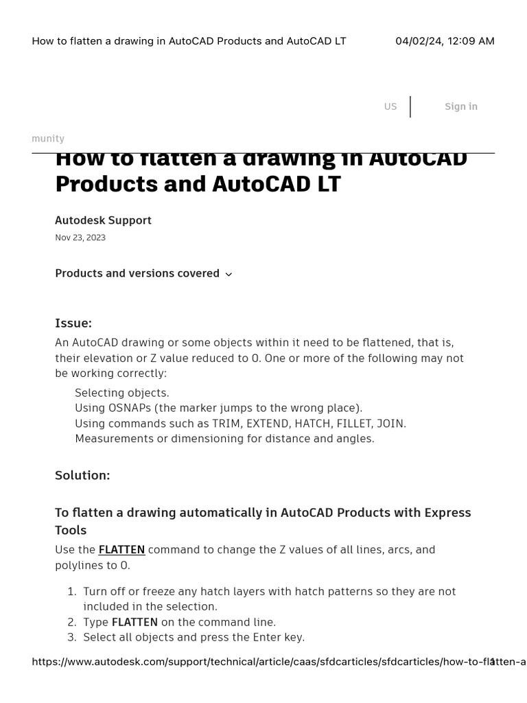 How To Flatten A Drawing in Autocad - HTML | PDF | Auto Cad | Technical ...