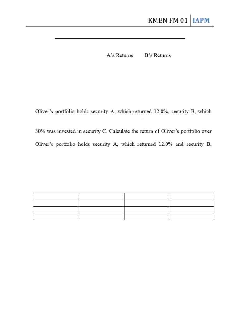 Portfolio Selection Pdf Standard Deviation Beta Finance