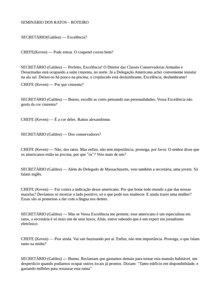 Roteiro Final | PDF | Galileu Galilei