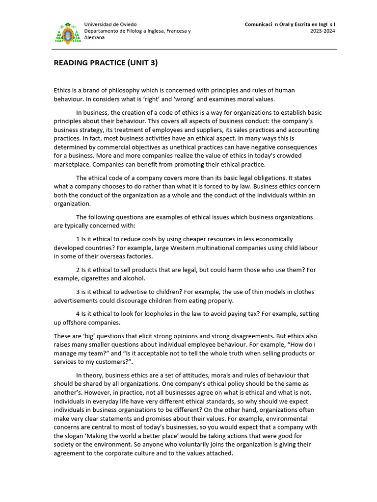 Business Ethics: Principles and Practices | PDF | Business Ethics ...