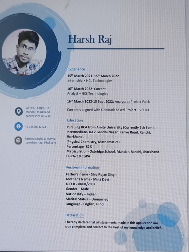 Resume Harsh | PDF