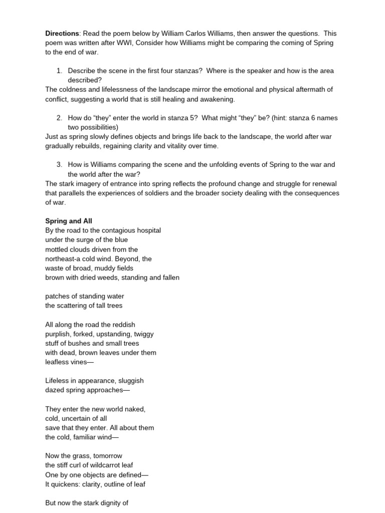 Spring's Renewal After War | PDF