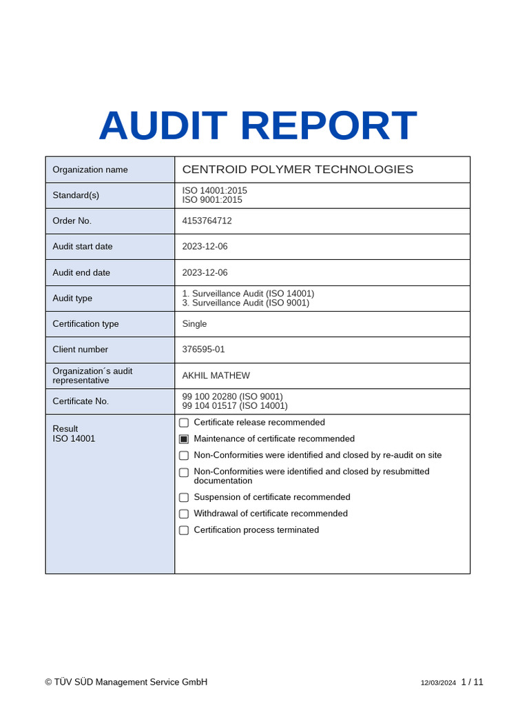 Harmonized Audit Report (Excel) - 9K - 14K - 45K - 50K.xlsm | PDF ...