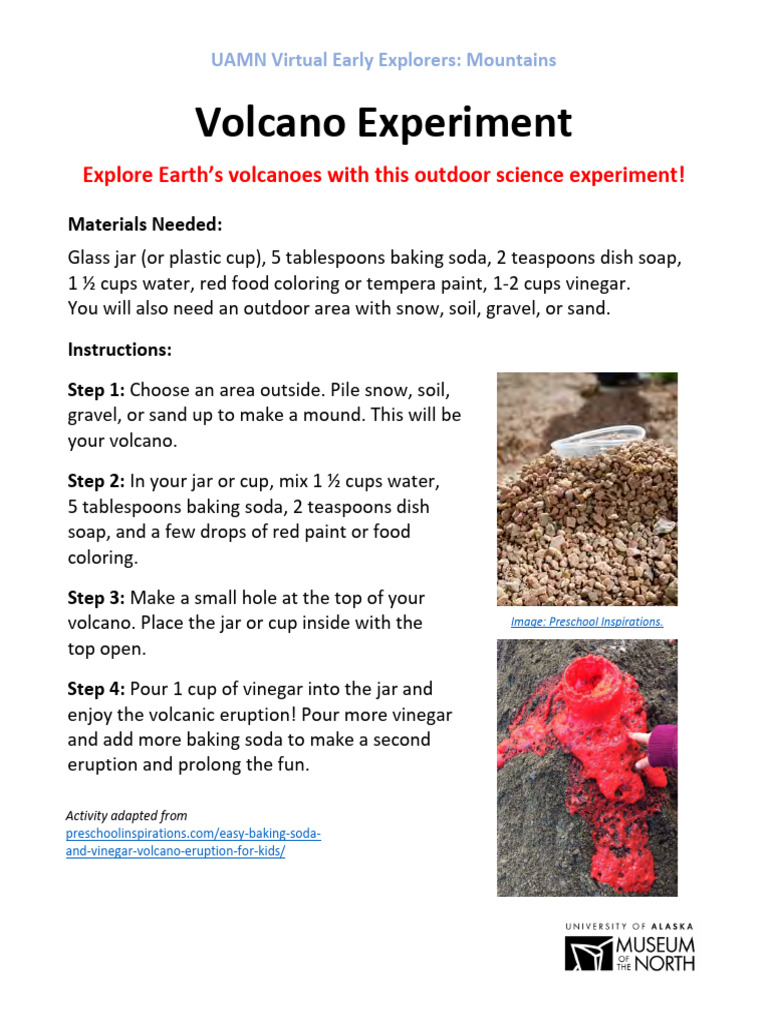 Volcano-Experiment-Activity-Mountains | PDF | Volcano | Types Of Volcanic Eruptions