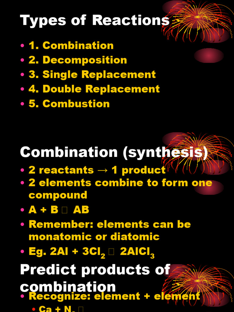 Types of Reactions | PDF