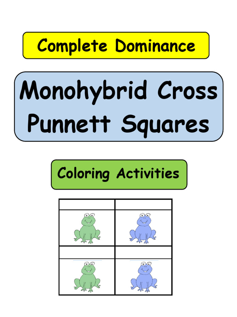 Complete Dominance: Monohybrid Cross Punnett Squares | PDF | Dominance ...