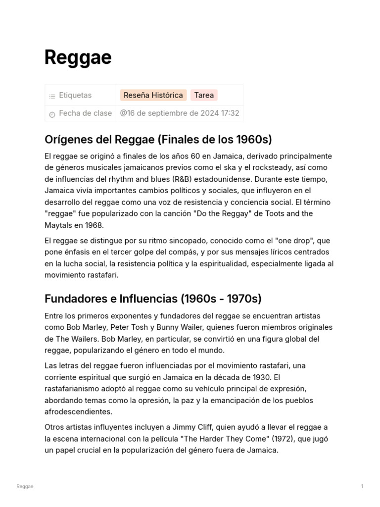 Reggae | PDF | Reggae | Musica Popular