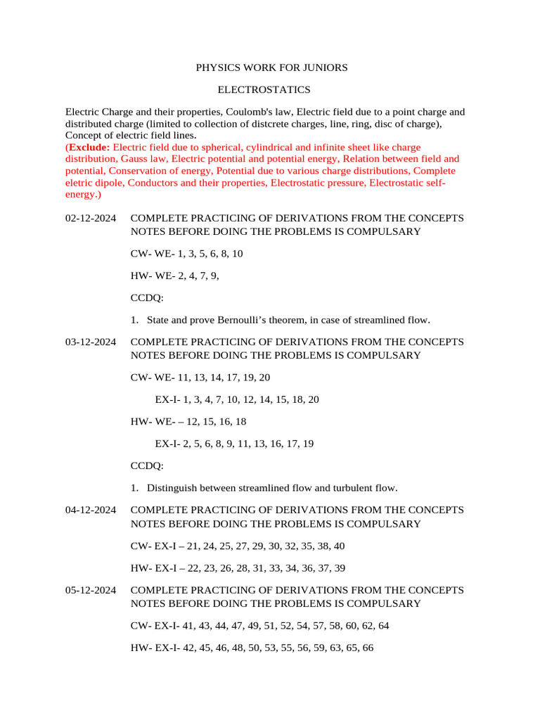 Junior Physics: Electrostatics Guide | PDF | Electrostatics | Electric ...