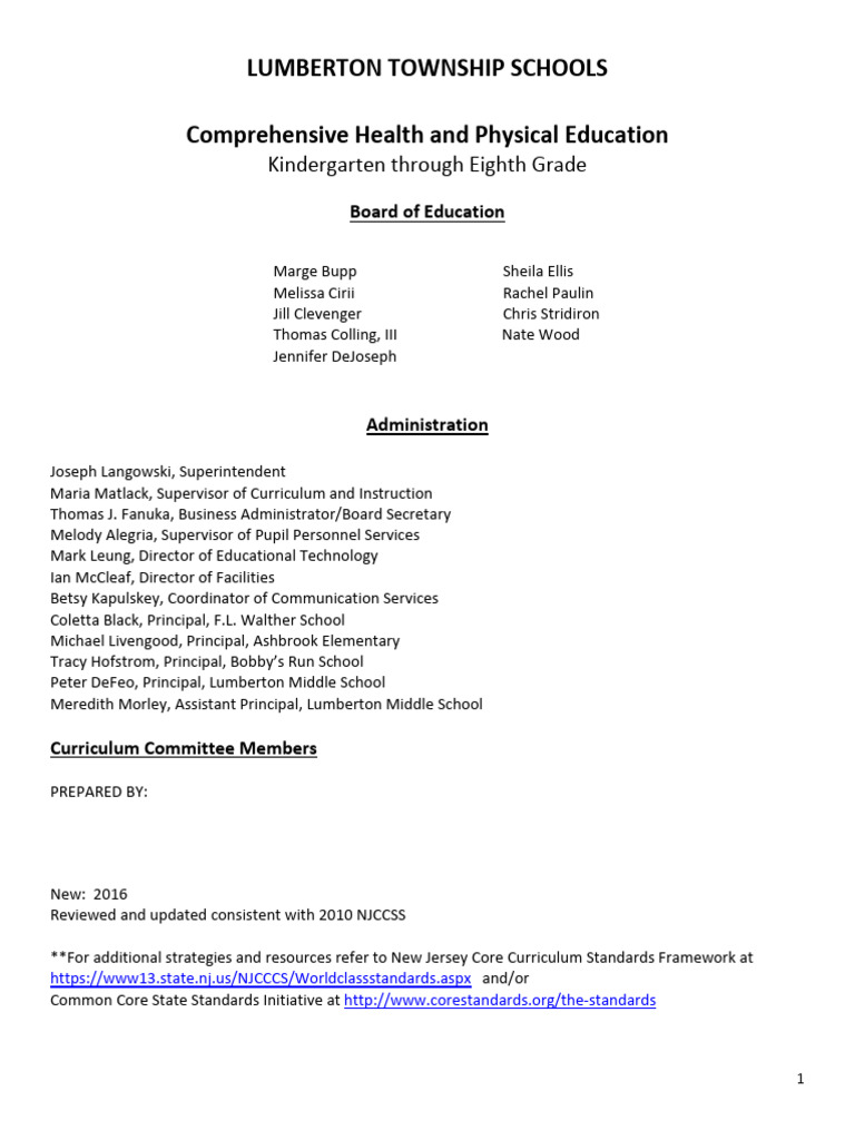 Health and Physical Education 2016 | PDF | Physical Education | Teachers