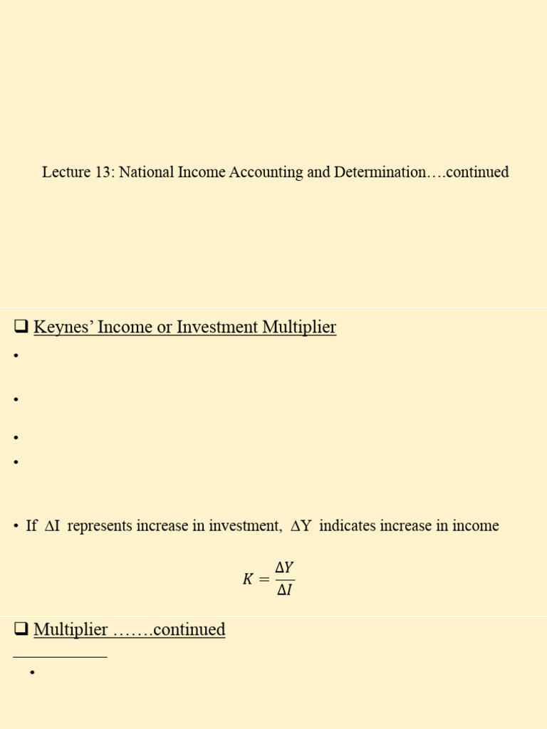 Lecture13 NI Accounting | PDF | Fiscal Multiplier | Macroeconomics