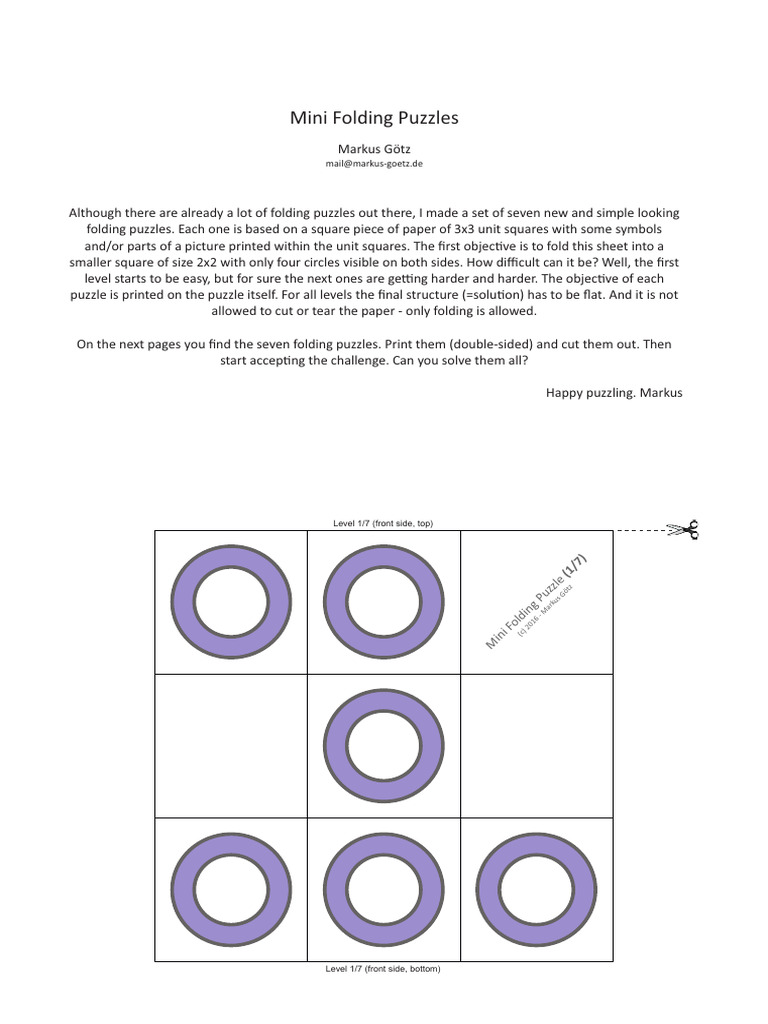 Folding Puzzles by Goetz Markus | PDF | Puzzles