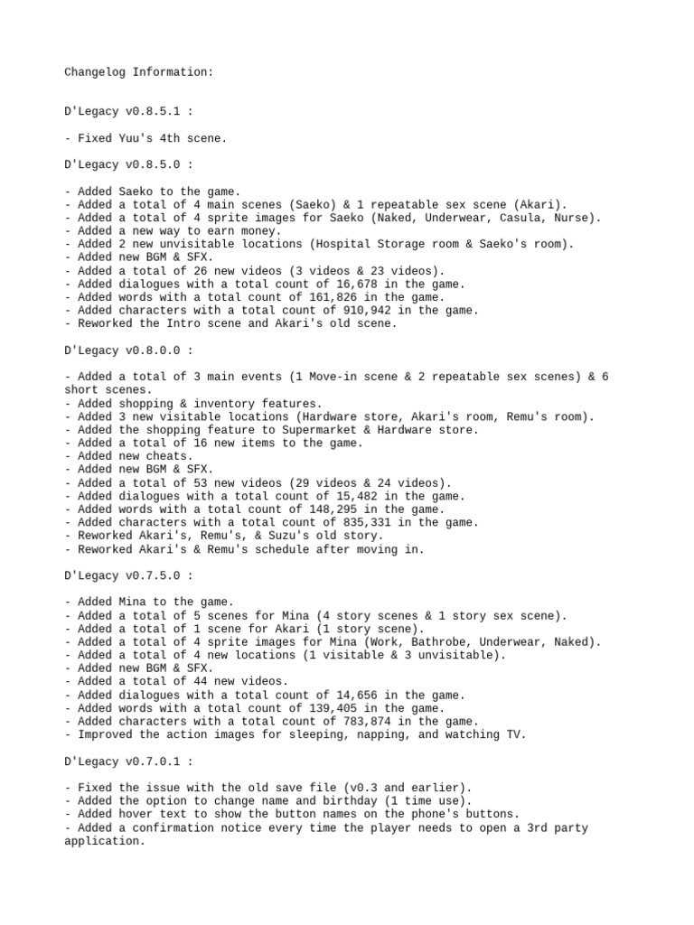 Changelog | PDF | Computing | Software