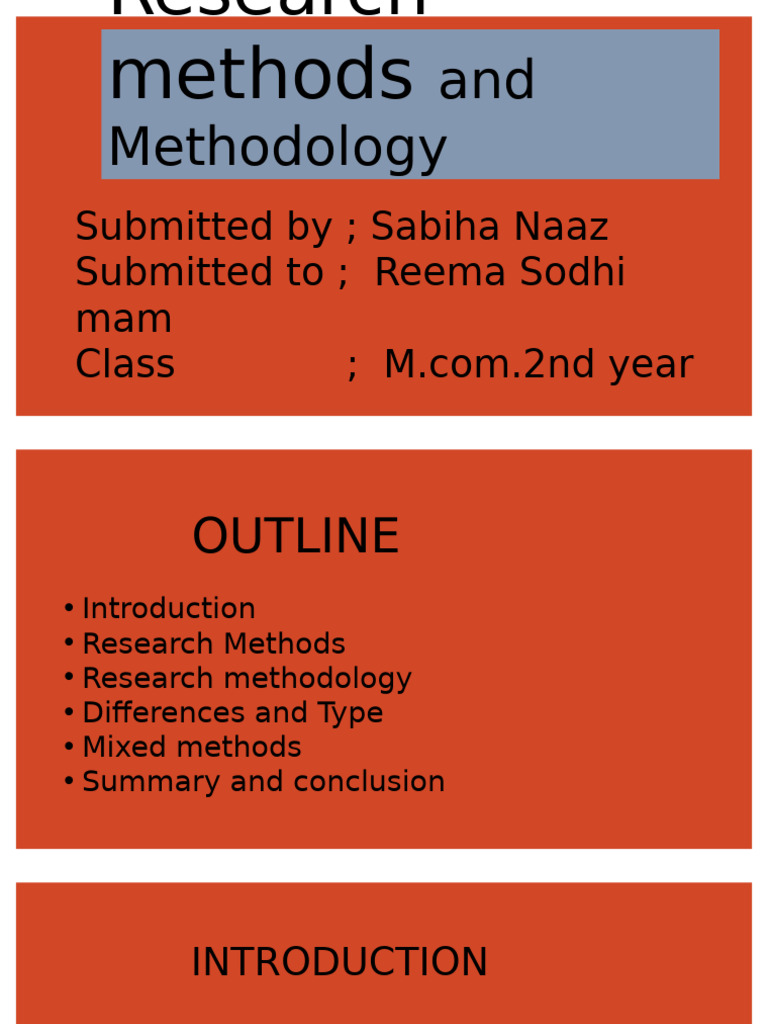 Research Methodology PPT | PDF | Methodology | Quantitative Research