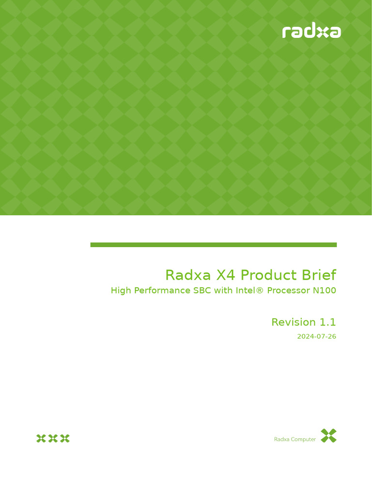 Radxa x4 Product Brief Revision 1.1 | PDF | Usb | Hdmi