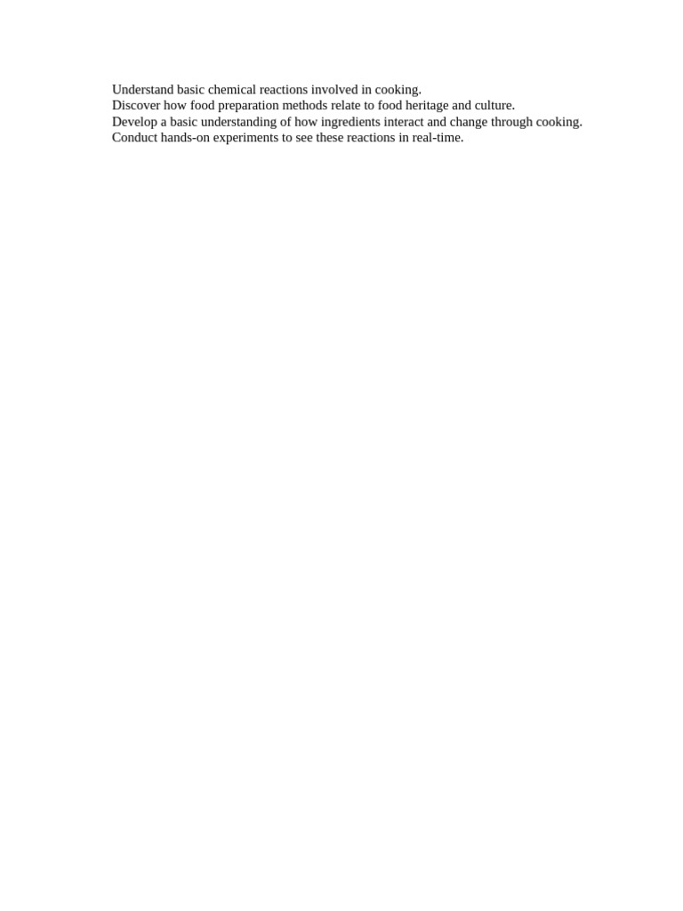 Understand Basic Chemical Reactions Involved in Cooking | PDF