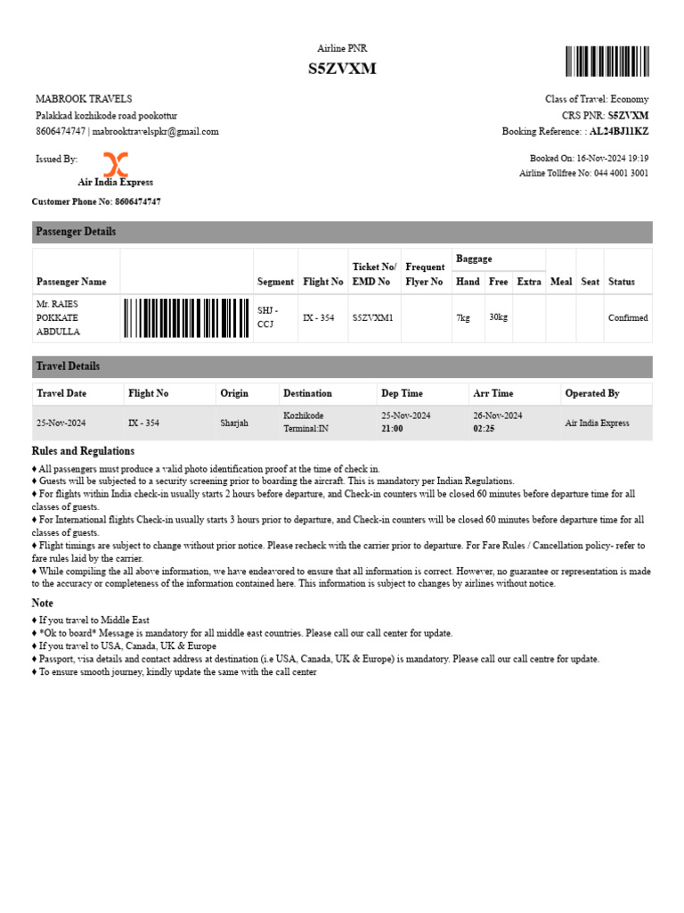 Tkt Copy Shj Ccj | PDF | Transport | Aviation