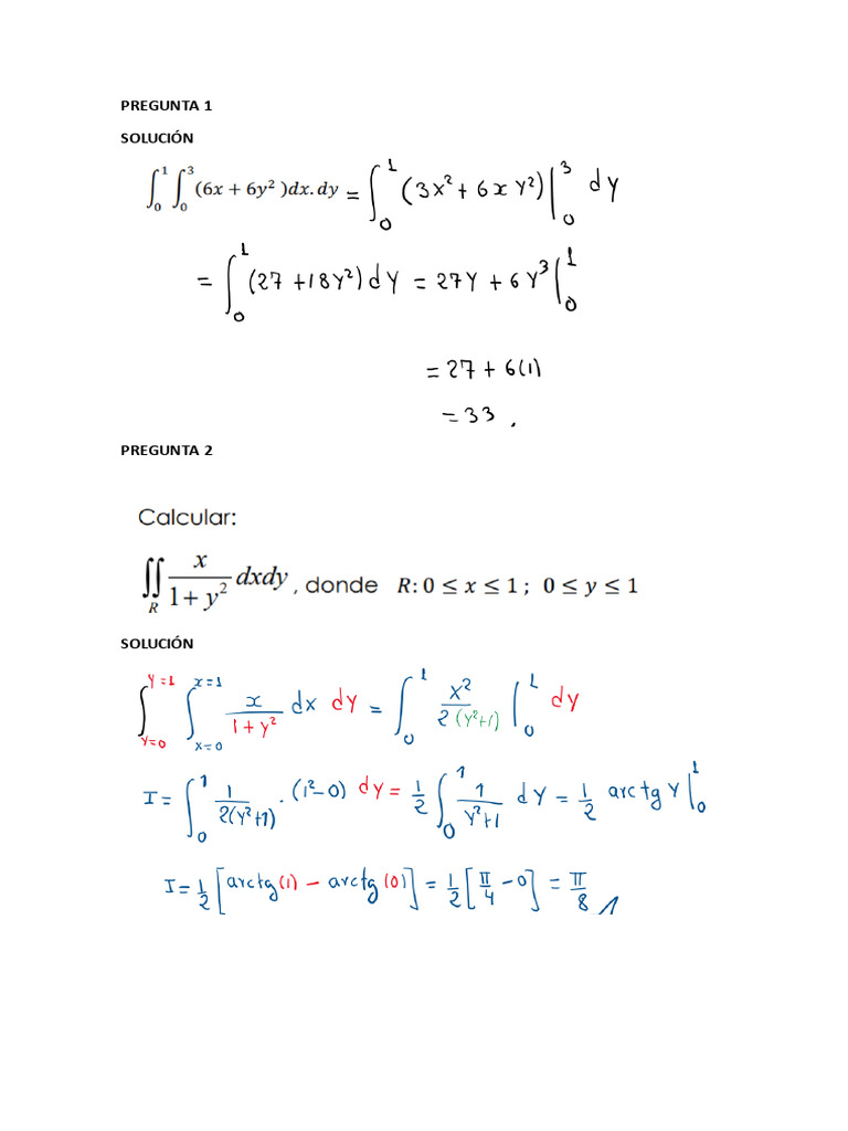 Seccion 13 de Noviembre 2024 Calculo II Ic Integrales Multiples | PDF