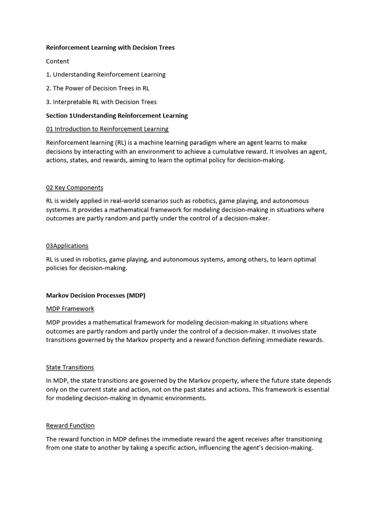 Reinforcement Learning with Decision Trees | PDF | Machine Learning ... Reinforcement Learning with Decision Trees | PDF | Machine Learning ...