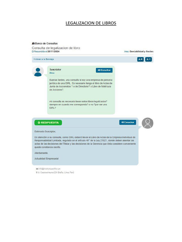 Legalizacion de Libros | PDF