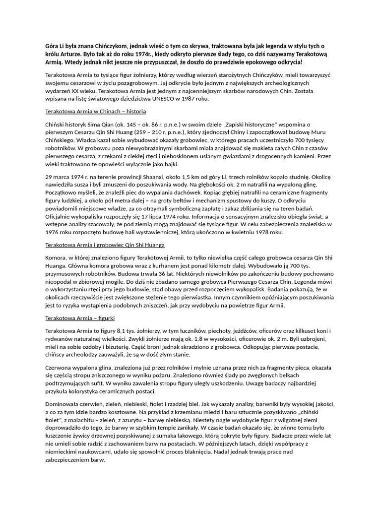 Terakotowa Armia | PDF