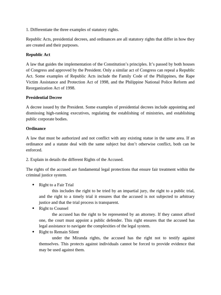 Statutory Rights_083716 | PDF | Confession (Law) | Trials