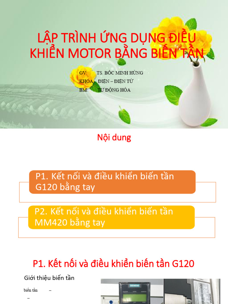 Bai 11_A Lap trinh ung dung dieu khien motor_bien tan G120 và MM420 bang tay | PDF
