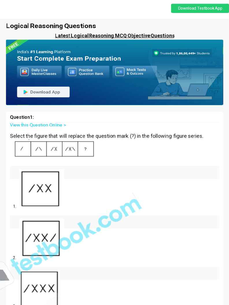 MCQ On Logical Reasoning 5eea6a0e39140f30f369e41d | PDF