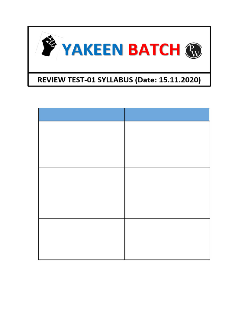 Yakeen: Batch | PDF