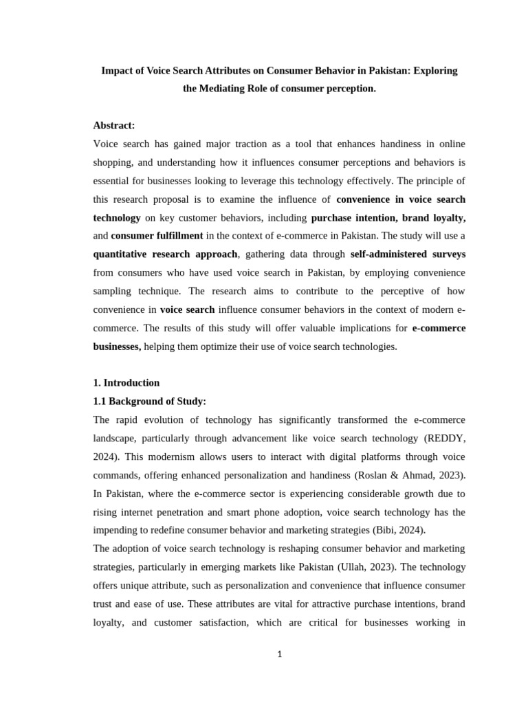 Rubab MBA Resaerch Synopsis Final | PDF | Structural Equation Modeling | Consumer Behaviour
