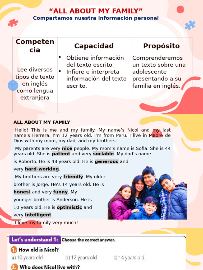 All About My Family | PDF