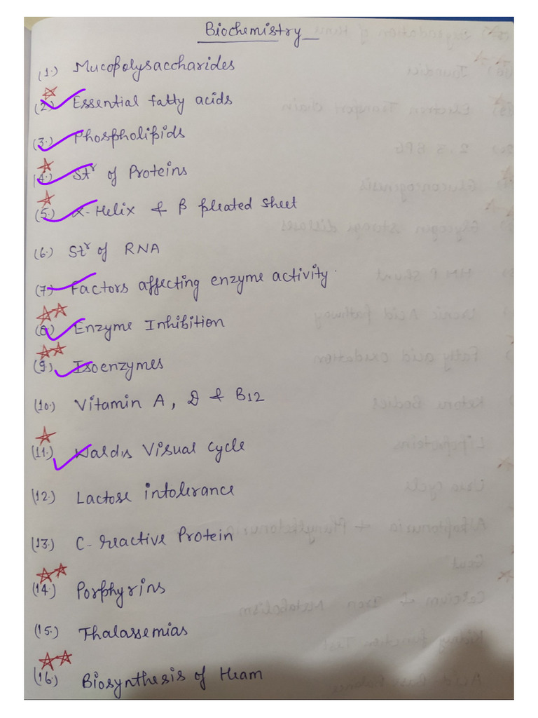 Biochemistry Important Topics PDF | PDF