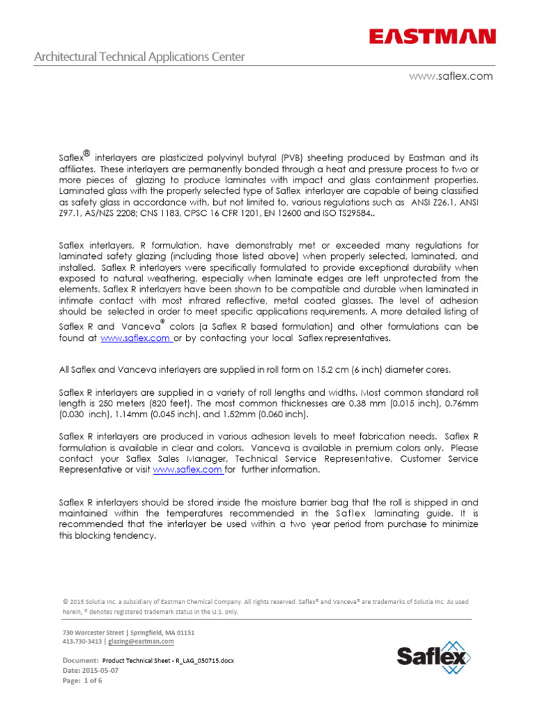 Product Technical Sheet - R Series 050715 | PDF | Materials | Building ...