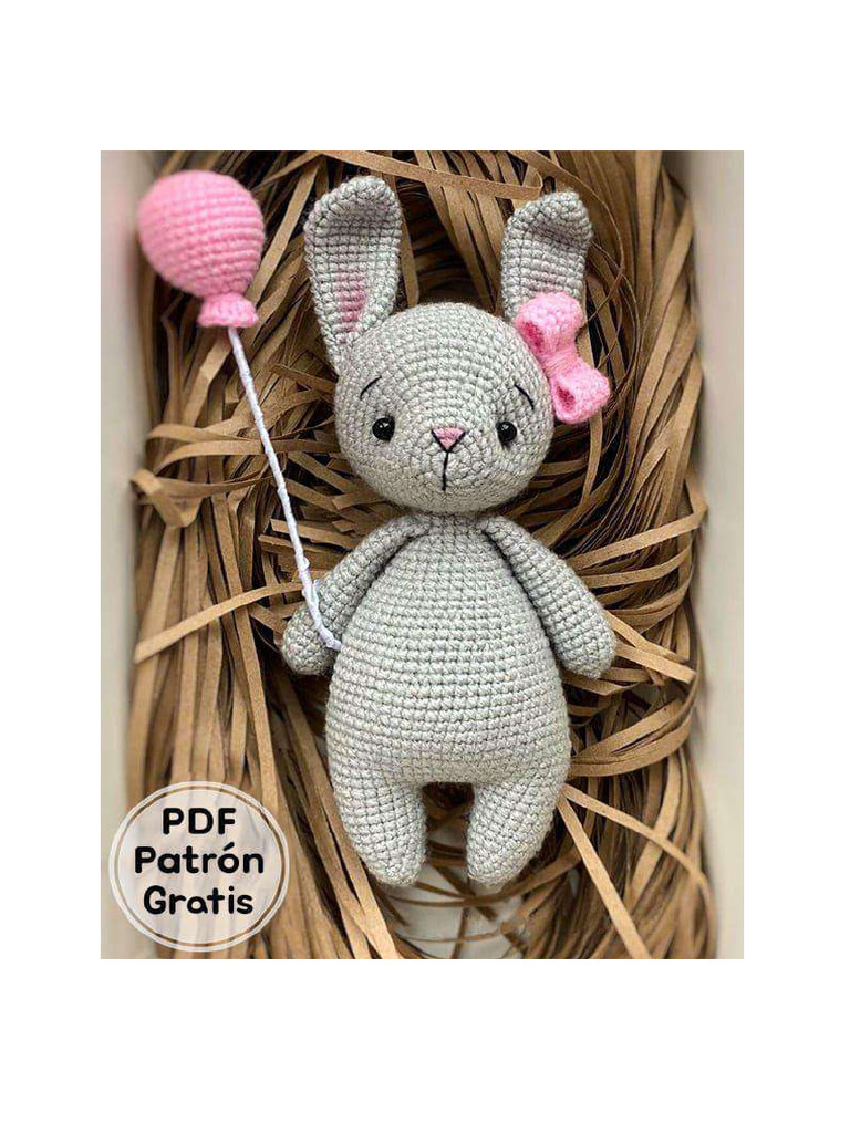 Patrón Amigurumi Conejo Beny Gratis | PDF | Amigurumi | Tejer