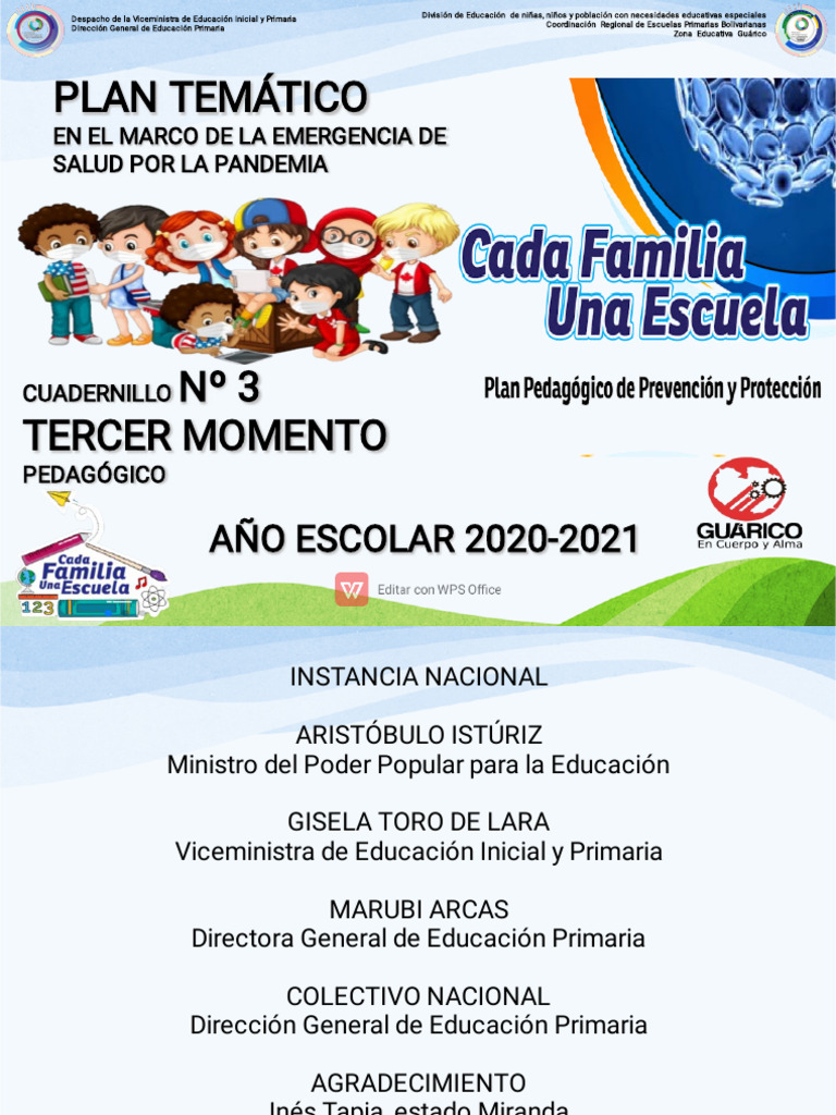 Plan Temático 3er Momento Primaria | PDF | Pedagogía | Aprendizaje