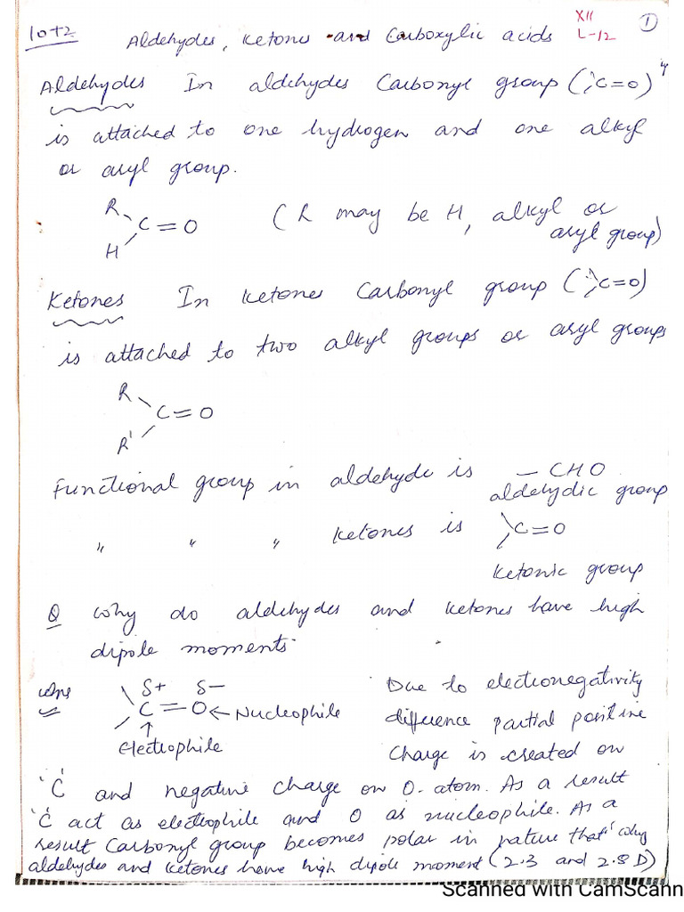 Aldehyde, Ketones and Carboxylic Acid | PDF