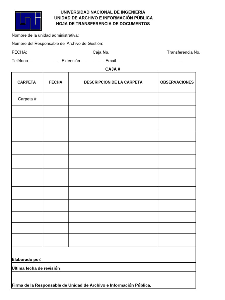 Formato de Transferencia Documental | PDF