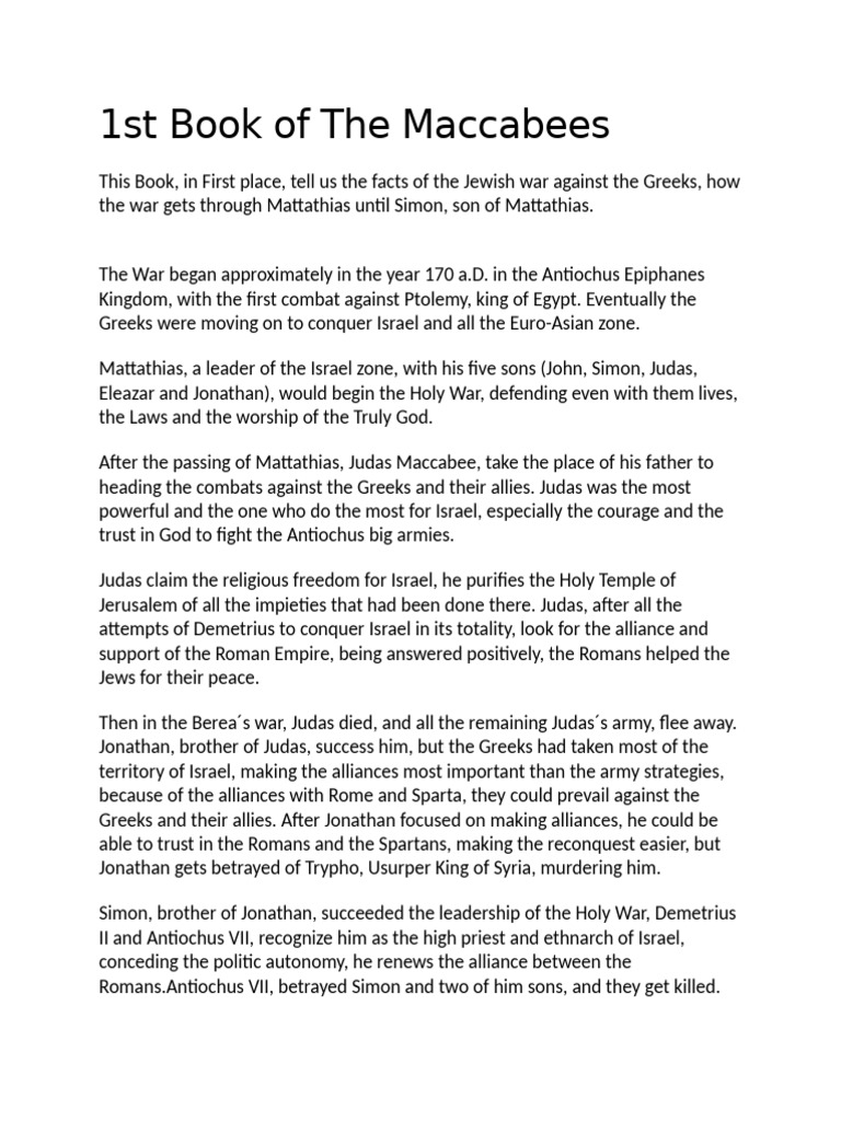 1st Book of The Maccabees | PDF