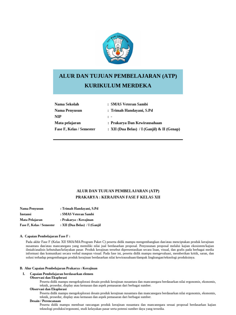 ATP PKWU KELAS XII | PDF